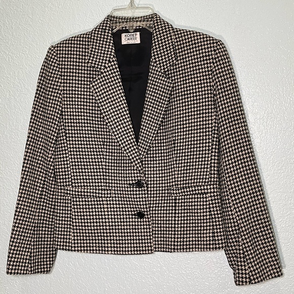 Koret | Jackets & Coats | Koret Career Petites Vtg 9s Black White Tweed ...